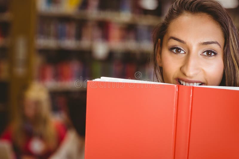 Female Student Holding Book Front Her Face Library Stock Photos - Free ...