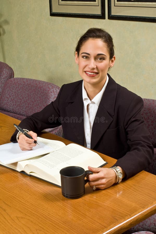Pretty Business Woman At Her Desk Picture. Image: 5005578