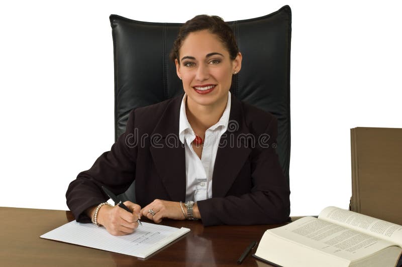 Pretty Business Woman at Her Desk Stock Photo - Image of young, woman ...