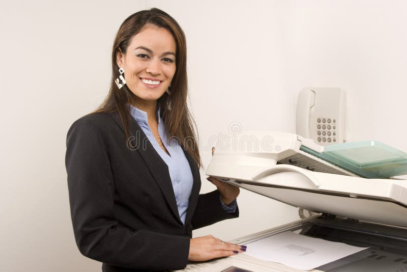 Pretty Businesswoman Making Copies Stock Photo - Image of corporate ...