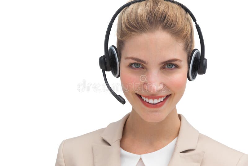 Pretty call center agent stock photo. Image of smart - 32233822
