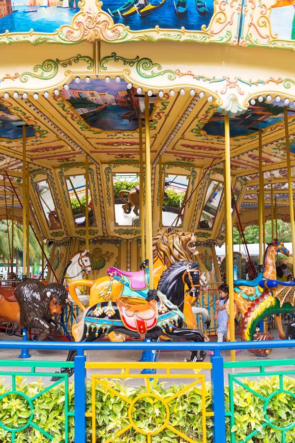 Pretty Carousel Adventure Amusement Park Stock Image - Image of horse ...
