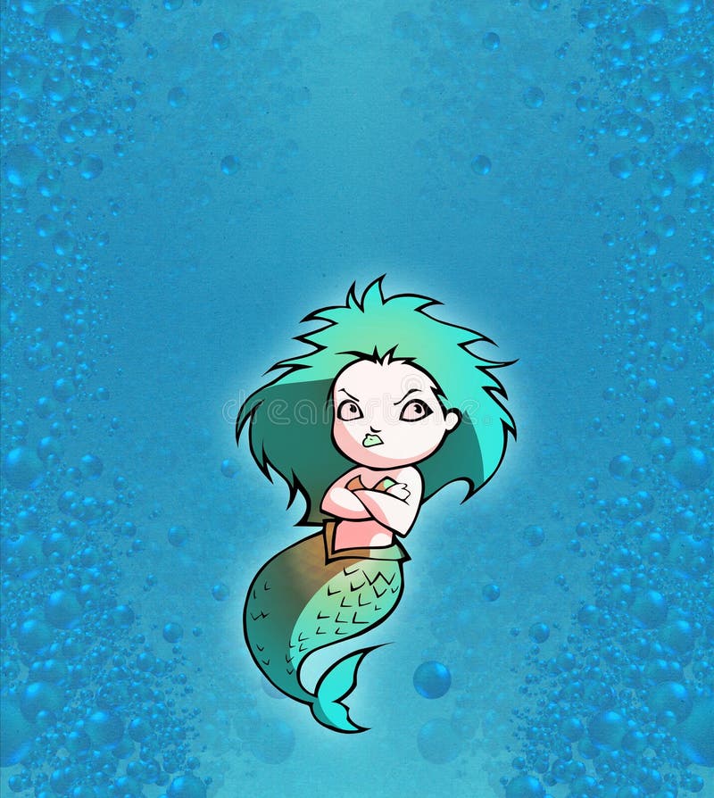 Pretty cartoon mermaid stock vector. Illustration of beautiful - 62574359