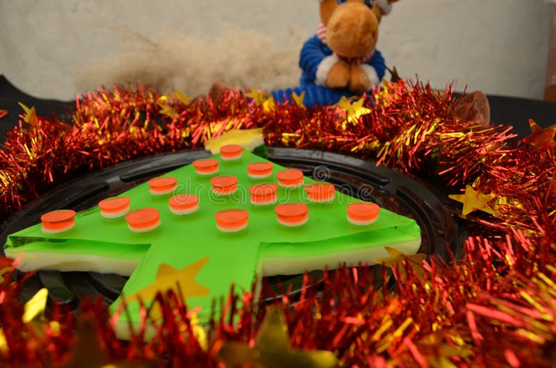 Pretty Christmas Jelly in the Shape of a Pine Tree Stock Photo - Image ...