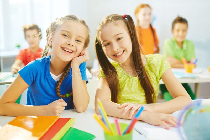 Pretty classmates stock photo. Image of toothy, children - 71231128