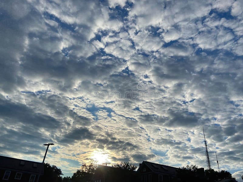 Pretty Clouds at Sunset in Summer in August Stock Photo - Image of ...