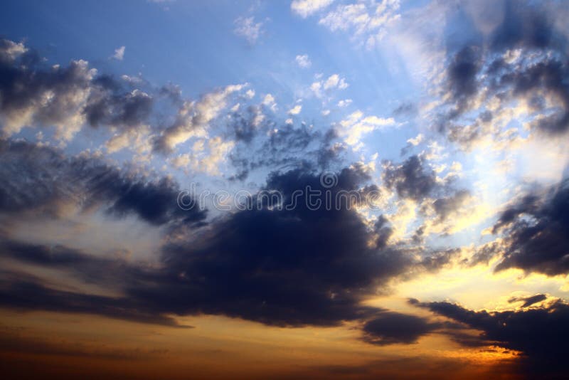 Pretty Bright with Sun Rays Partially Cloudy Sky for Using in Design As ...