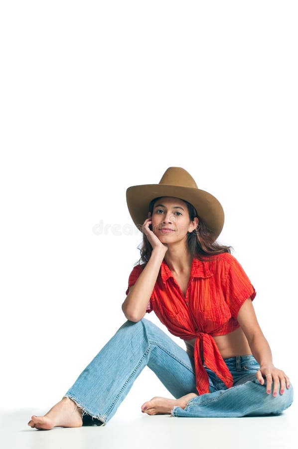Pretty Cowgirl stock image. Image of cheerful, girl, happiness - 16493815