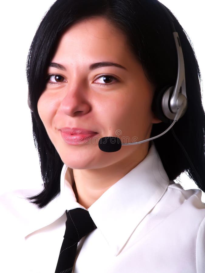 Pretty Customer Service Representative Lady Stock Image - Image of ...