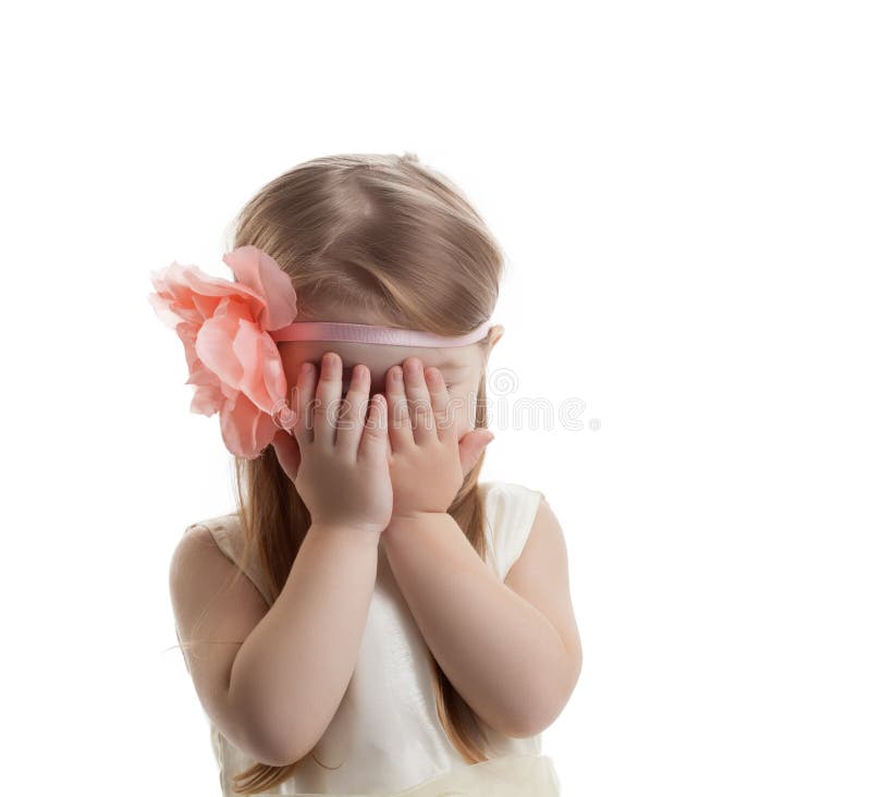 Pretty and Cute Little Girl Crying Stock Photo - Image of dress ...