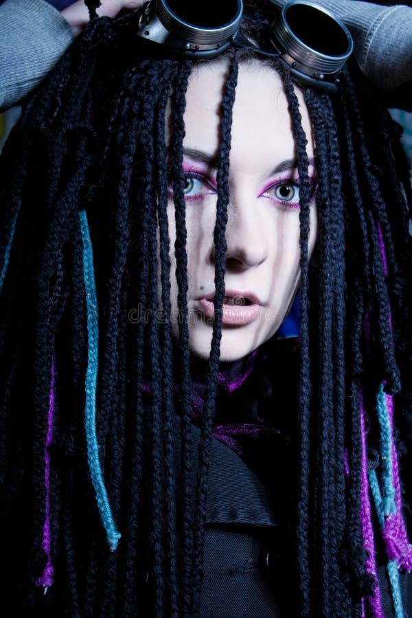 Pretty cyber gothic girl stock image. Image of person - 23285435