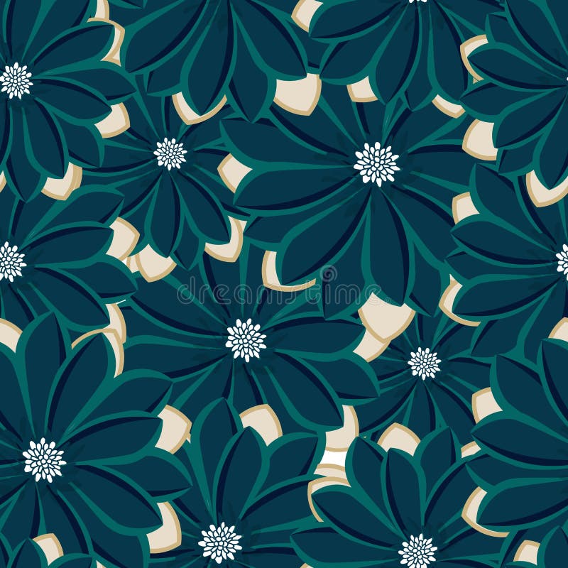 Pretty Daisy Floral Print Seamless Background Stock Vector ...