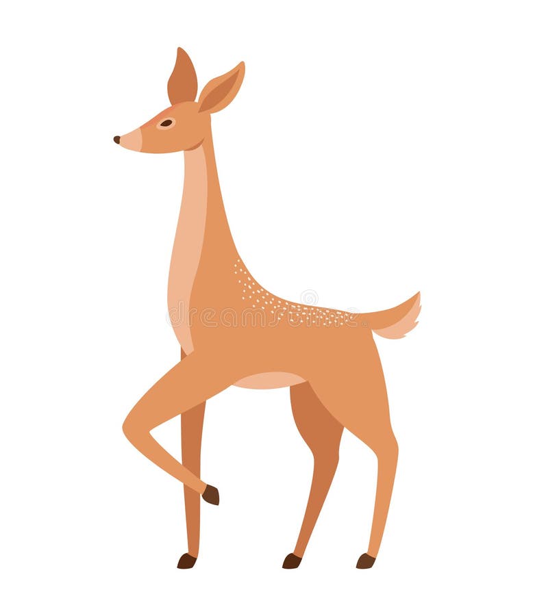 Pretty Deer in the snow stock vector. Illustration of look - 60940970