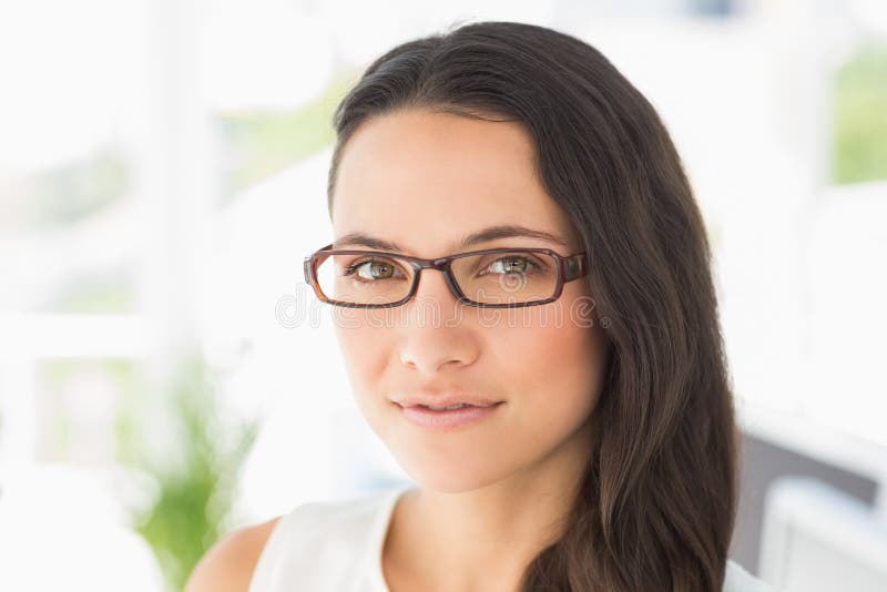 Pretty Designer Looking at Camera Stock Photo - Image of office ...