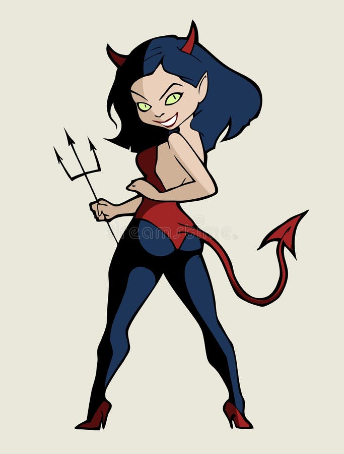 Pretty devil lady stock vector. Illustration of attractive - 39294418