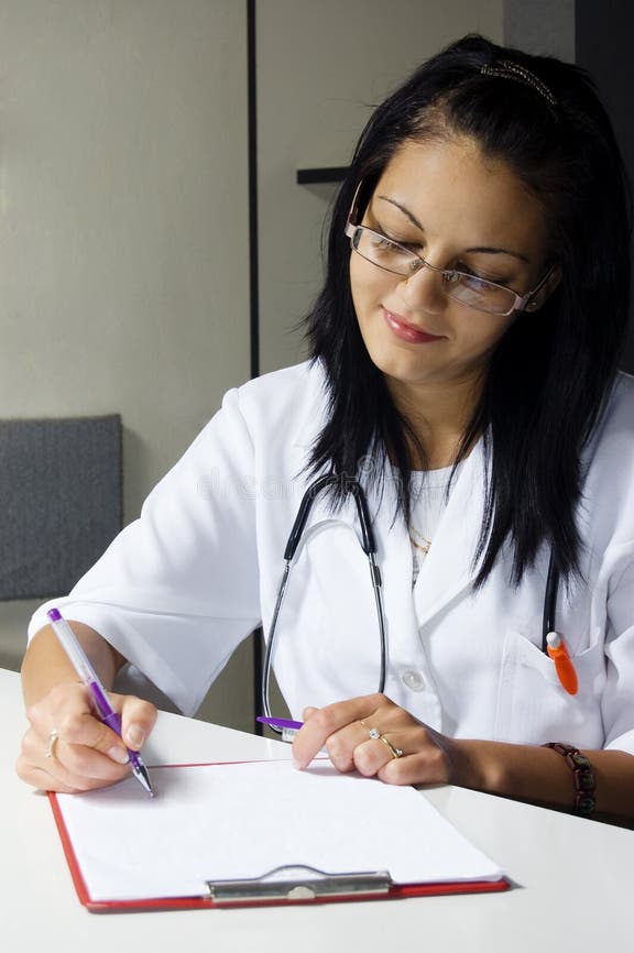 Pretty doctor stock image. Image of glasses, inspection - 2931211