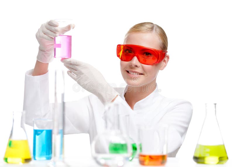 Pretty Doctor Hands a Beaker Stock Image - Image of chemistry, gloves ...
