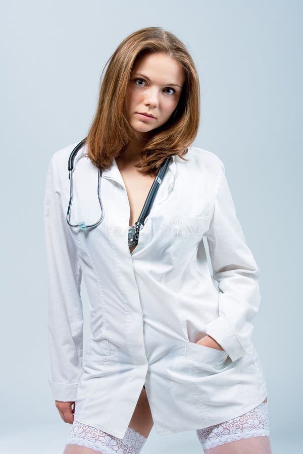 Pretty doctor in lingerie stock image. Image of pretty - 10532771