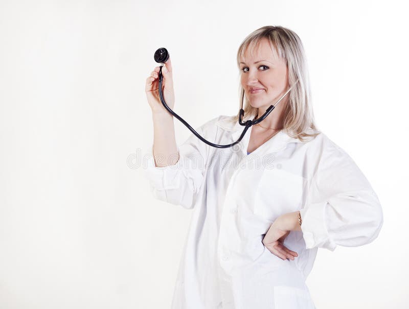 Pretty Doctor with Stethoscope Stock Photo - Image of doctor, caucasian ...