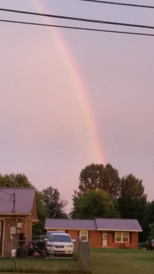 Pretty double Rainbow stock photo. Image of colorful - 162010050