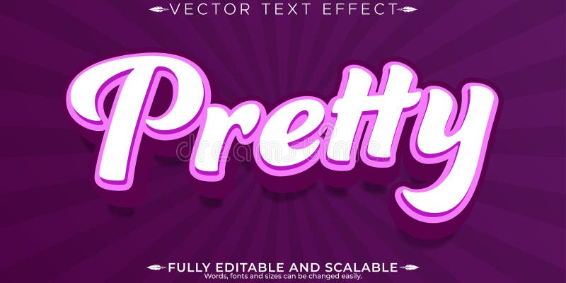 Pretty Editable Text Effect, Editable Cute and Adorable Text Style ...