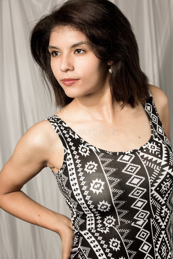 Pretty Ethnic Young Woman Posing Stock Image - Image of dress, african ...