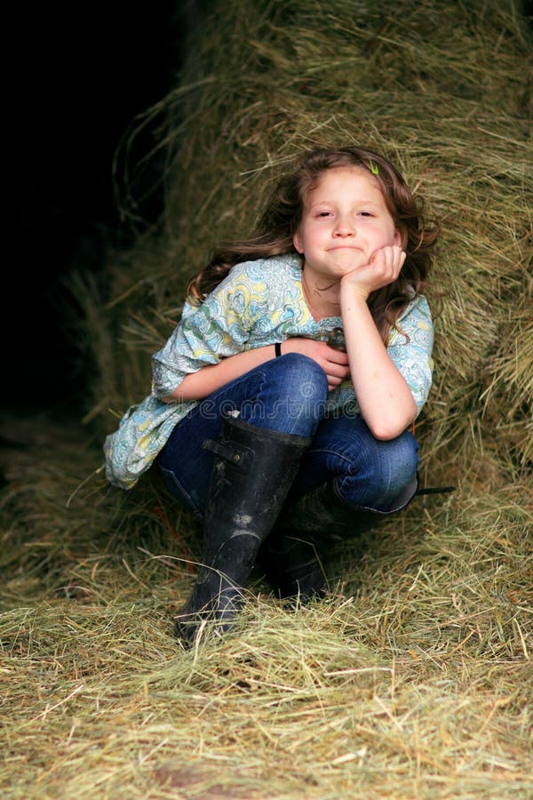 Pretty farm girl stock image. Image of smirking, close - 20011681