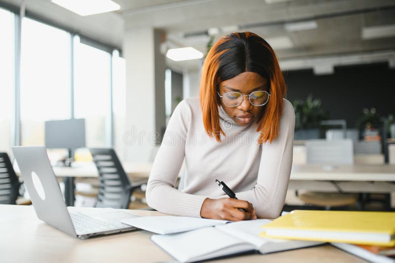 Pretty Female College Student Studying Stock Photo - Image of portrait ...