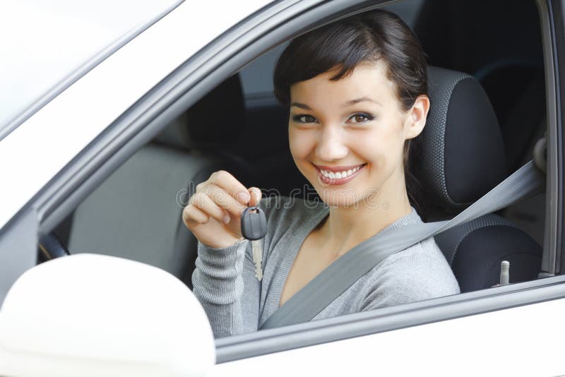 Pretty female driver stock image. Image of asian, happy - 22524193