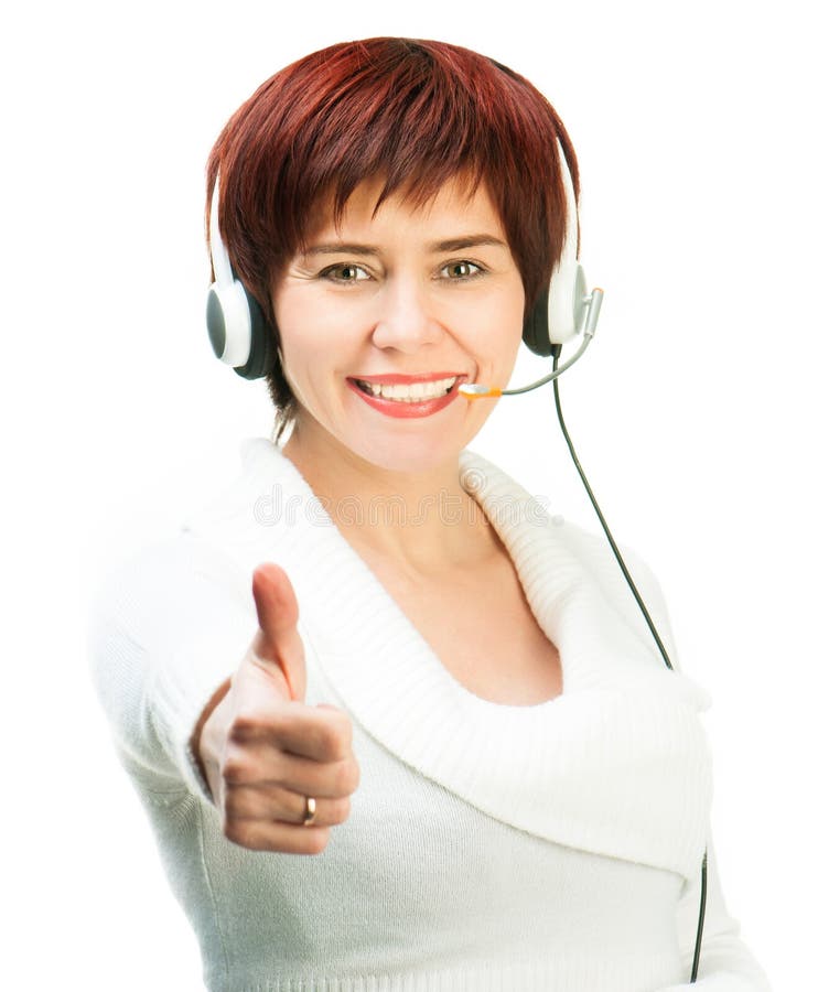 Pretty Female in a Headset stock image. Image of american - 28977763