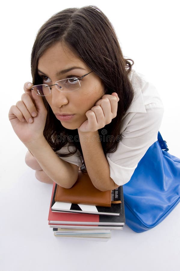 Young Student Searching in Her School Bag Stock Image - Image of ...