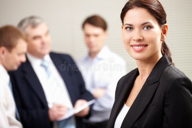Pretty female leader stock image. Image of formal, cheerful - 26269101