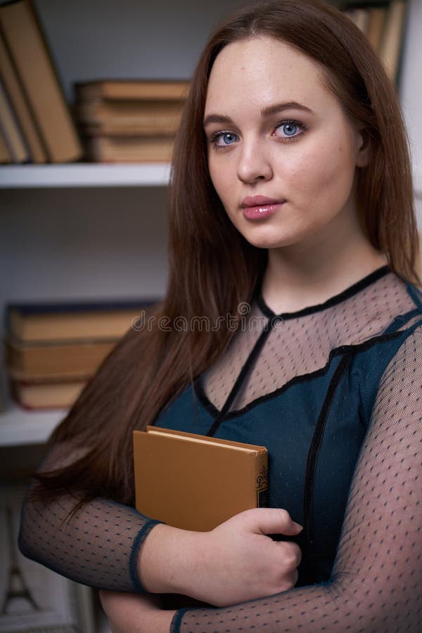 Pretty Female Student Surrounded by Library Books Stock Image - Image ...