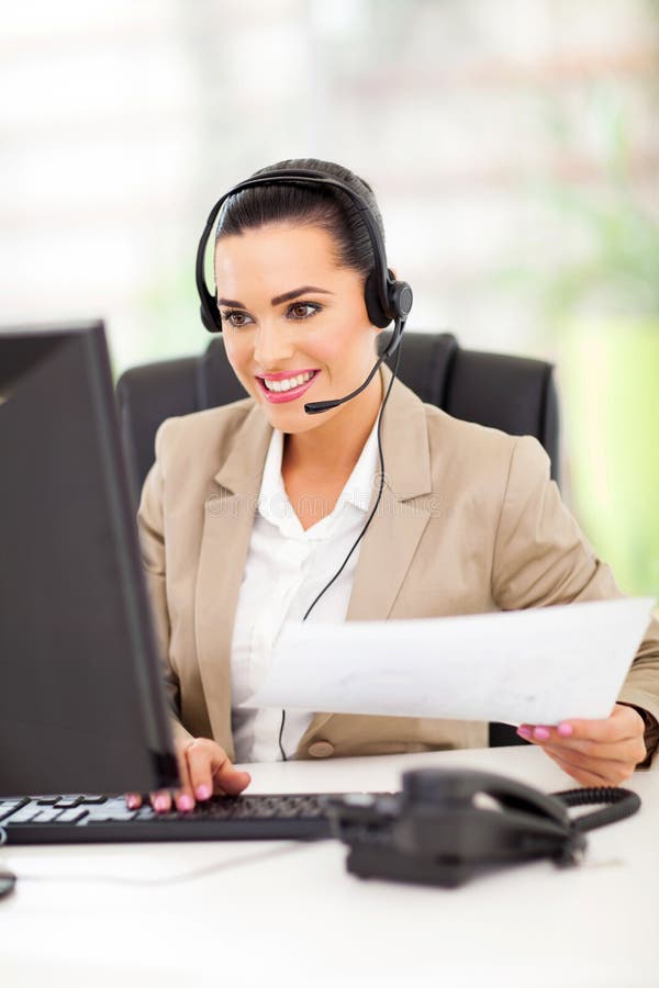 Telemarketer working stock image. Image of center, headphone - 30208271