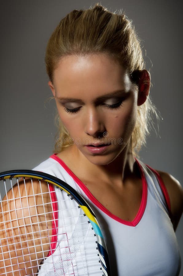 Pretty Female Tennis Player Stock Photo - Image of camera, fashionable ...