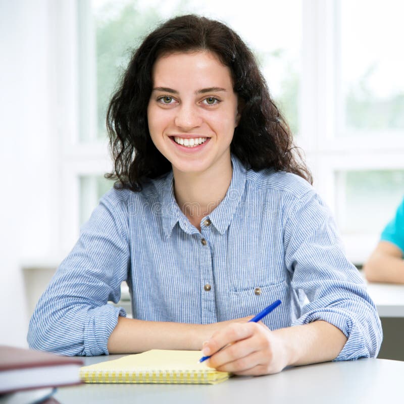 Female University Student Portrait Stock Image - Image of female, color ...