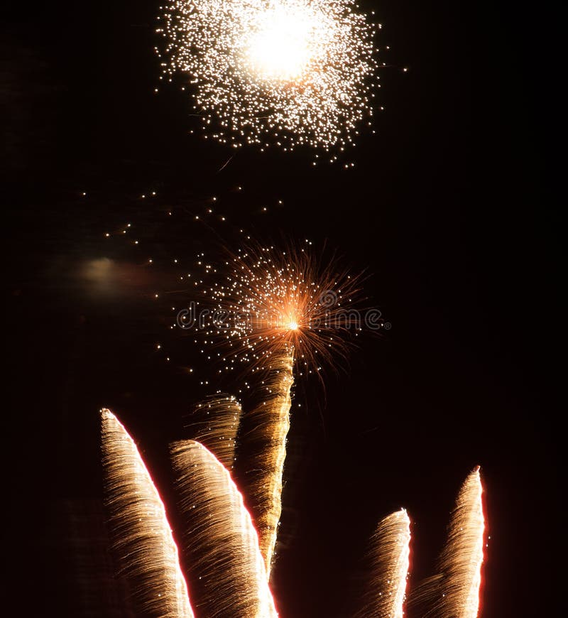 Pretty Fireworks in the Night Sky. Stock Photo - Image of night, powder ...