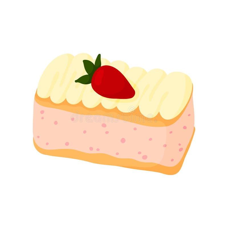 Pretty Flat Cake. Design Sketch Element for Menu Cafe, Restaurant ...