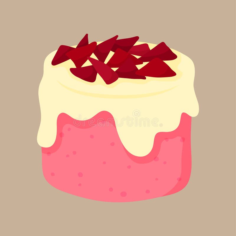 Pretty Flat Cake. Design Sketch Element for Menu Cafe, Restaurant ...
