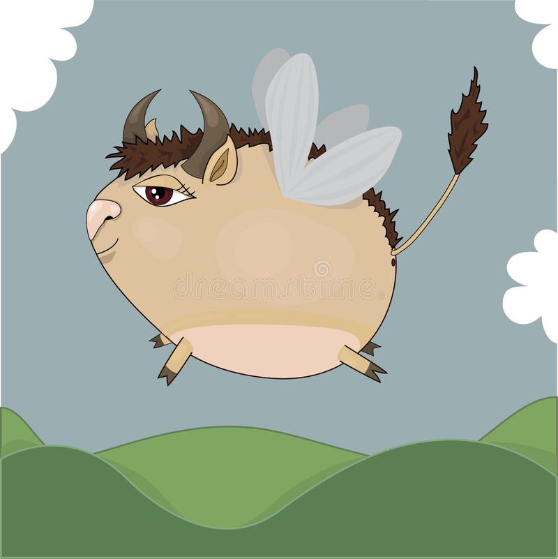 Flying bison stock vector. Illustration of travel, fashion - 29731310