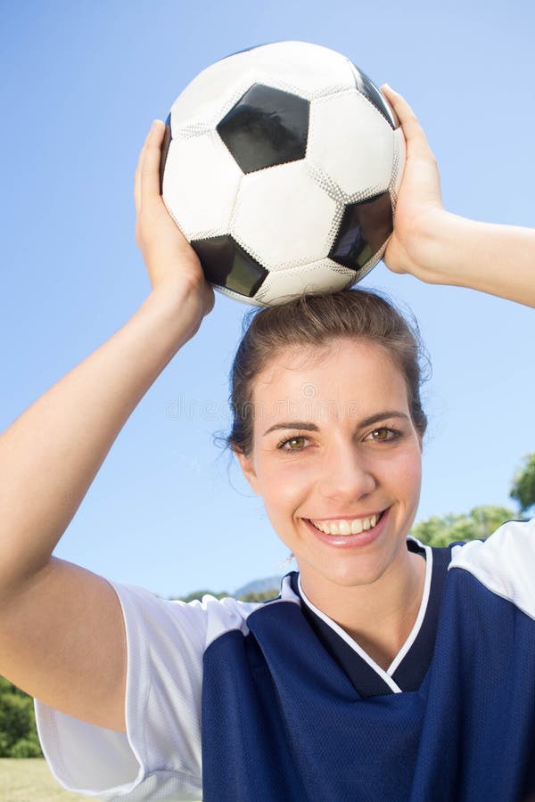 Pretty Football Player Smiling at Camera Stock Photo - Image of ...