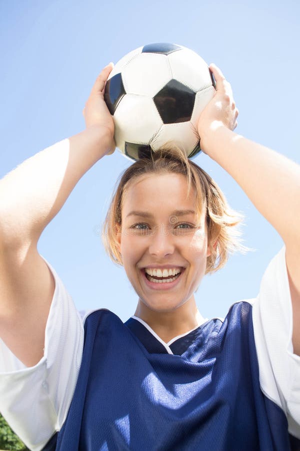 Pretty Football Player Smiling at Camera Stock Photo - Image of smiling ...
