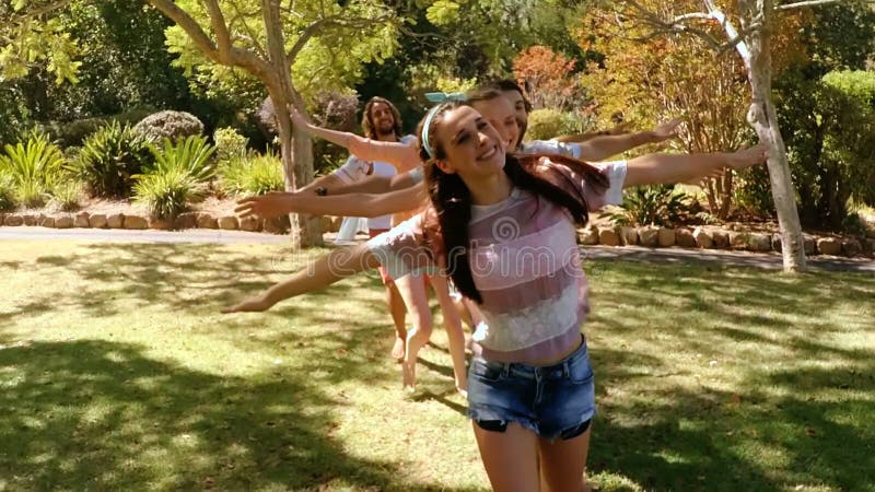 Pretty friends in the park stock video. Video of adventure - 74289999