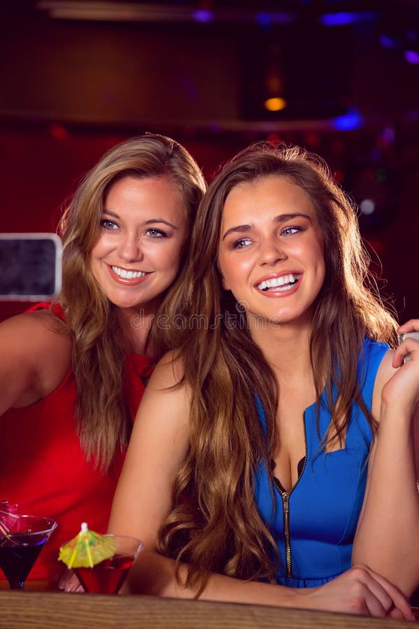 Pretty Friends Taking a Selfie Stock Image - Image of laughing ...