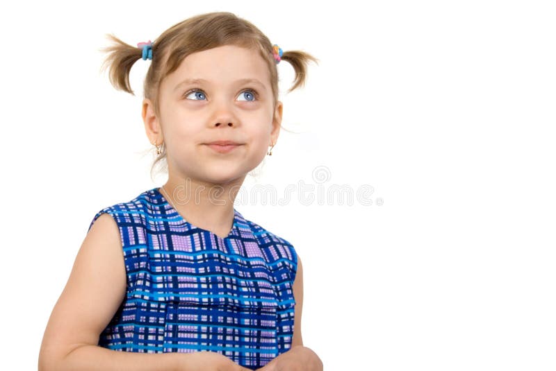 Pretty Fun Child Look in Up Stock Image - Image of single, head: 2334849