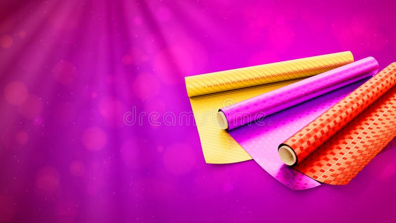 Nice Present Wrapping on Festival Backdrop - Abstract 3D Illustration ...