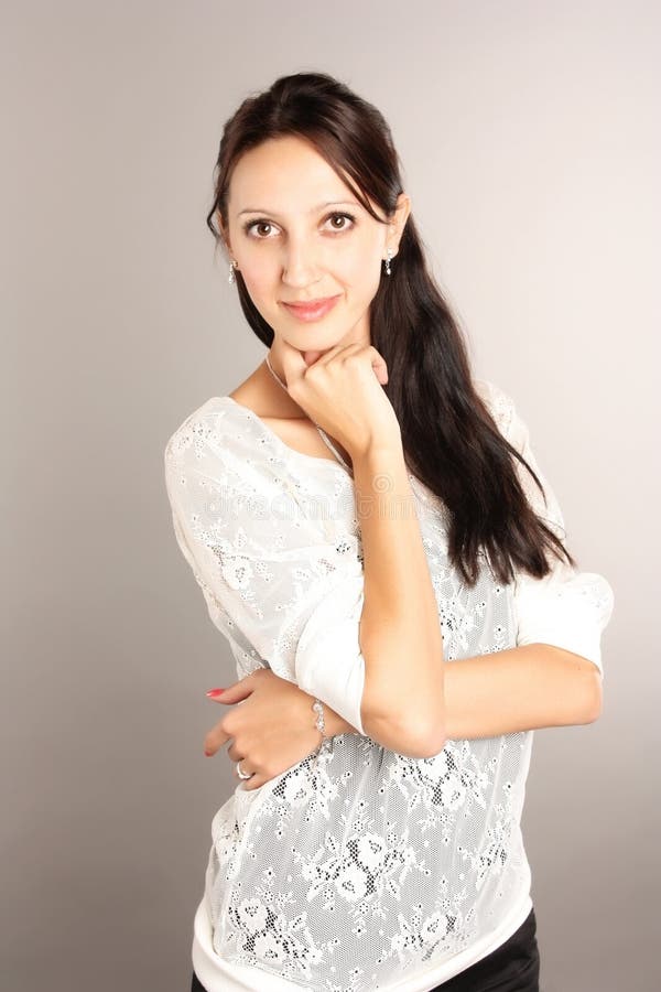 Pretty girl stock image. Image of blouse, portrait, pretty - 16261059