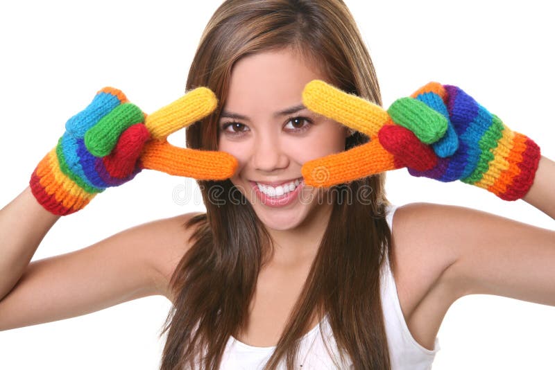 Pretty Girl Peace Sign stock photo. Image of attractive - 2956608