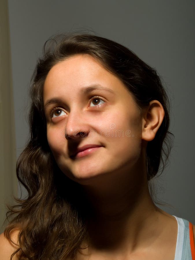 Pretty girl stock image. Image of happy, glad, dark, looking - 4913365