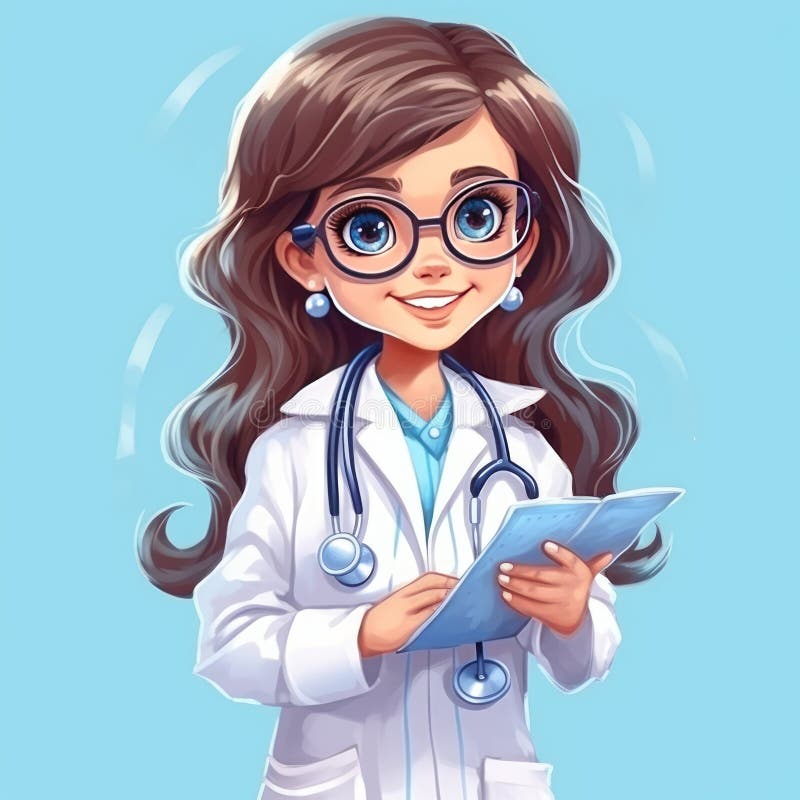 A Pretty Girl As Docter in Hospital Generative AI Stock Illustration - Illustration of female ...
